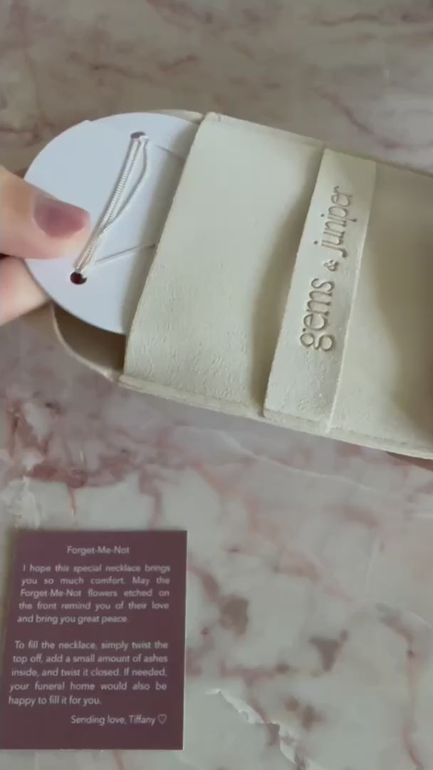 Forget-Me-Not Circle Cremains Urn Necklace - Solid Gold – Gems and Juniper